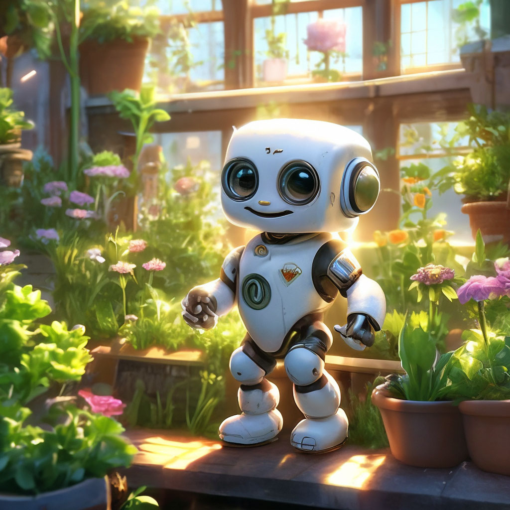 "💙 a cute little white robot nerd, bursting with joy that he has grown ...