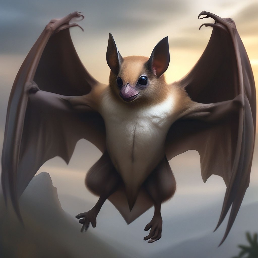 "A hybrid of an eagle and a bat" — image created in Shedevrum