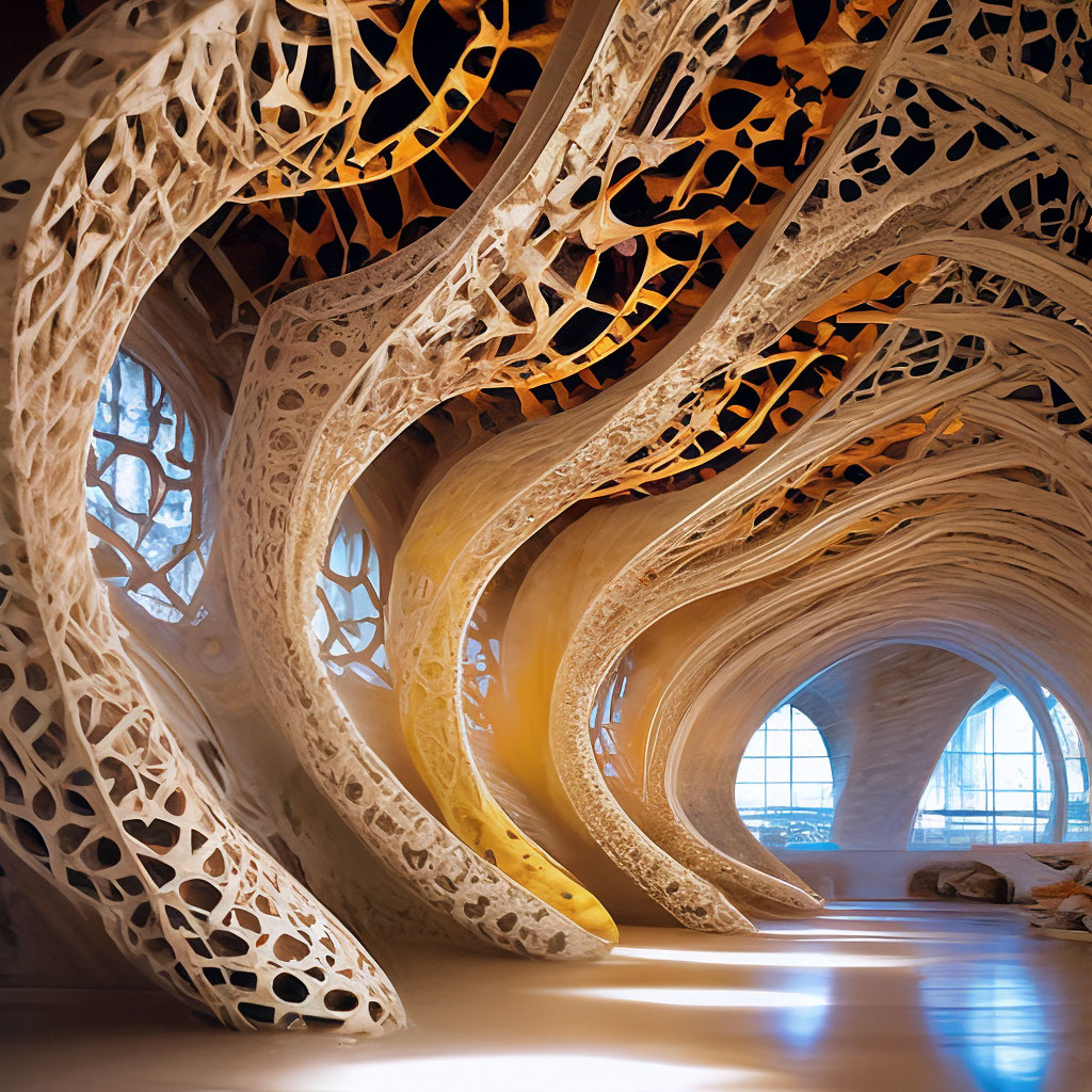"Cryptic,entosamok architecture, biomorph, fractal entosal+ceiling ...