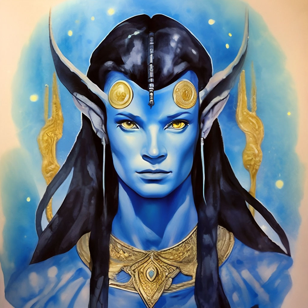 "From the movie "Avatar" watercolor,black-silver ink,fine ink drawing ...