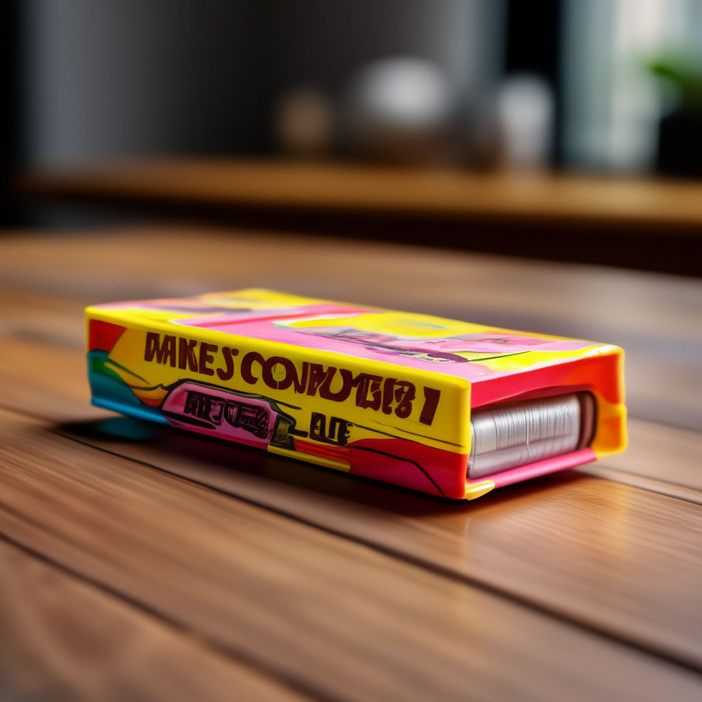"Retro turbo chewing gum lying on a wooden table high resolution ...