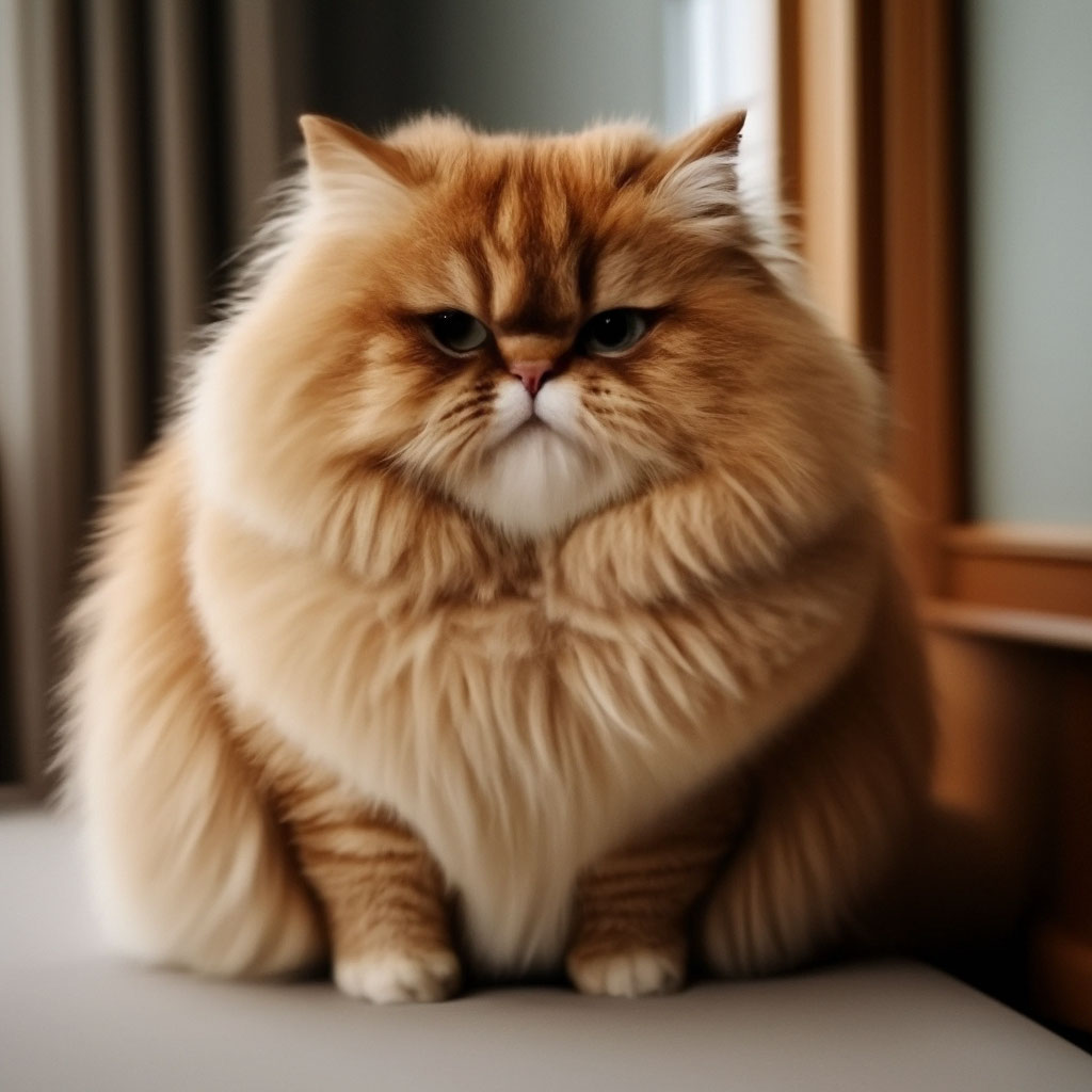 "Fat fat fluffy cat and very cute" — image created in Shedevrum