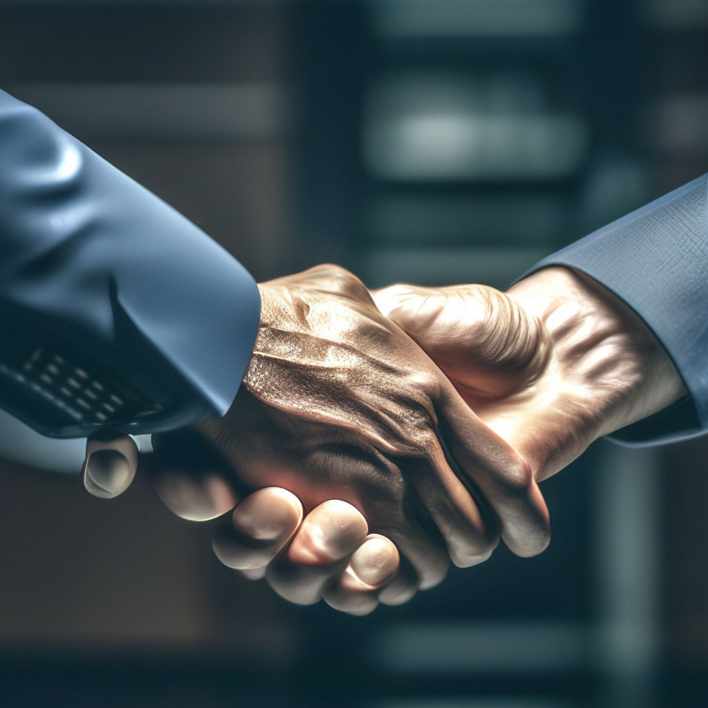 "Strong male handshake, realistic, professional photo, 4k, 1/250s, high ...