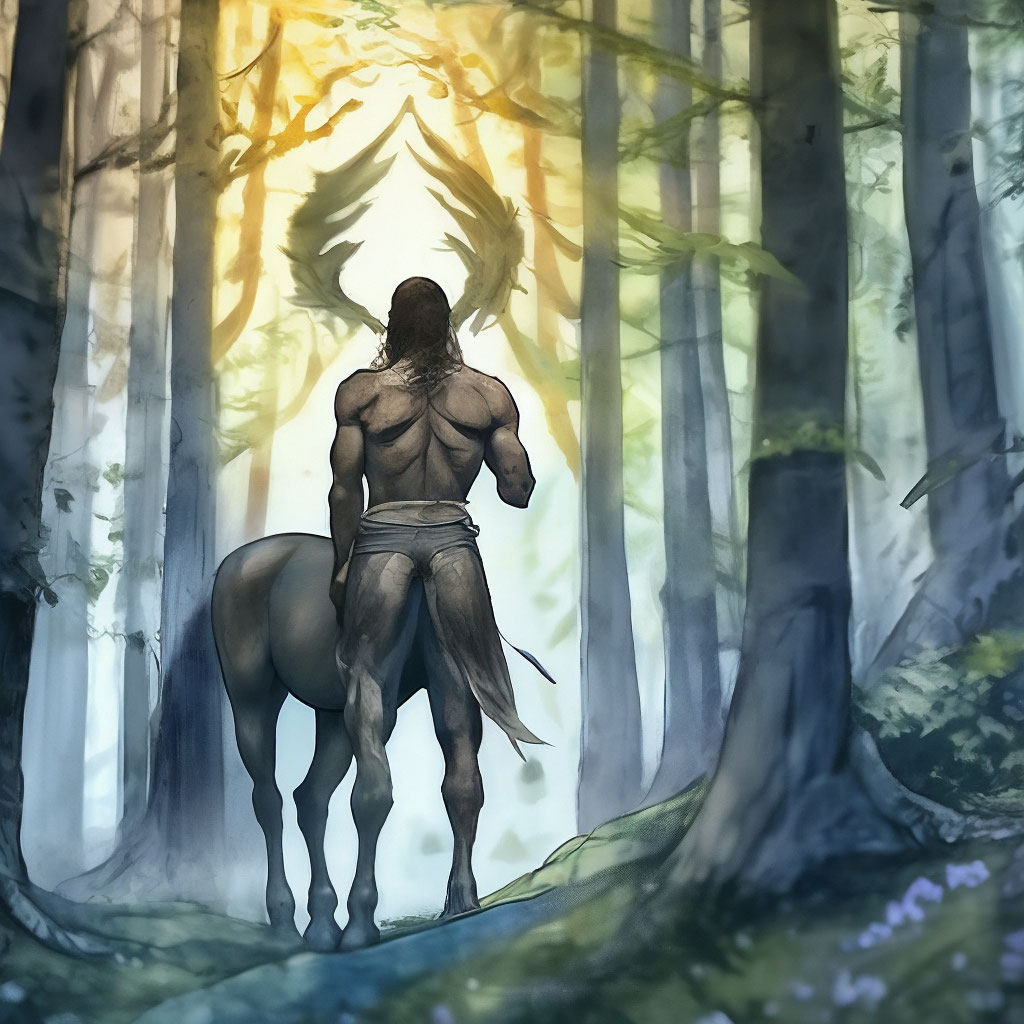 "A man in the forest [centaur-centaur unusual creatures – half horses ...