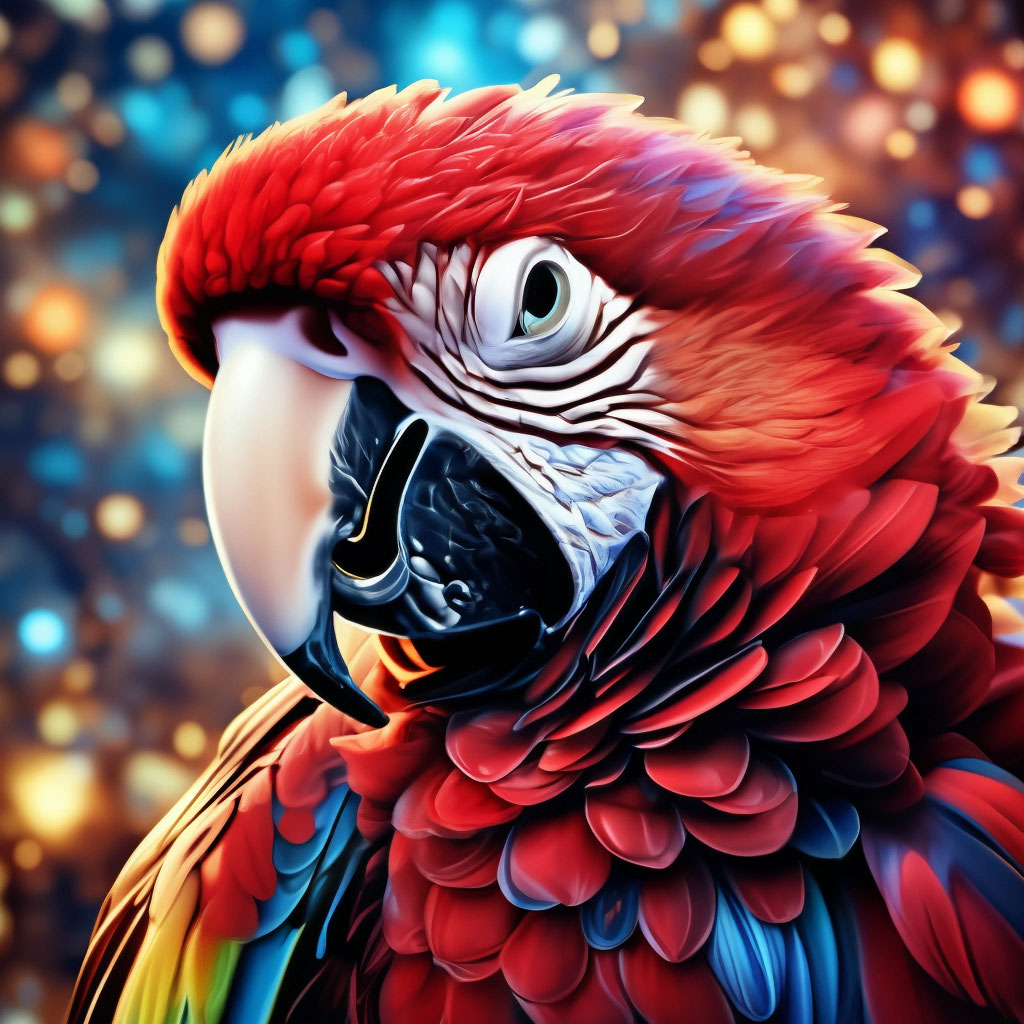 "🌺@Rose animal world parrot fractal magic in quantum space: digital ...