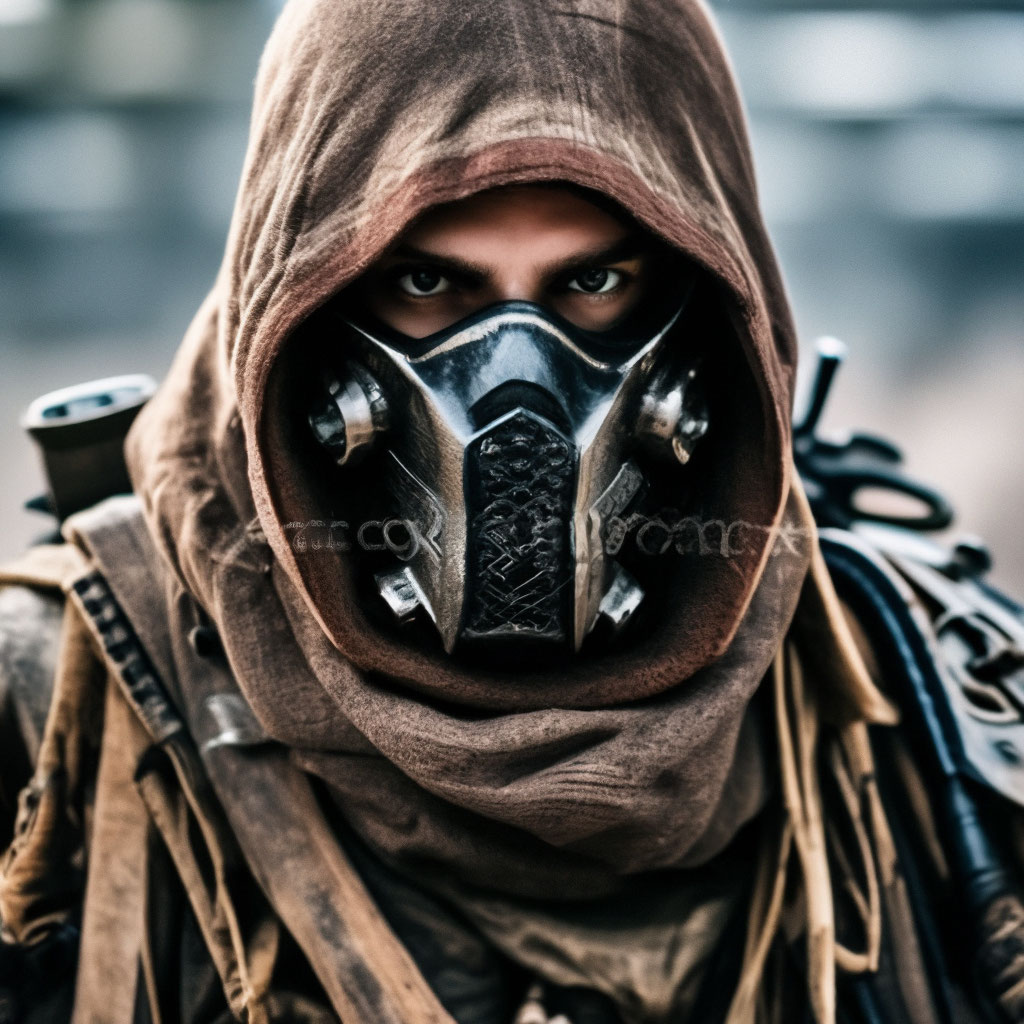 "Post-apocalypse scavenger. on a white background" — image created in ...