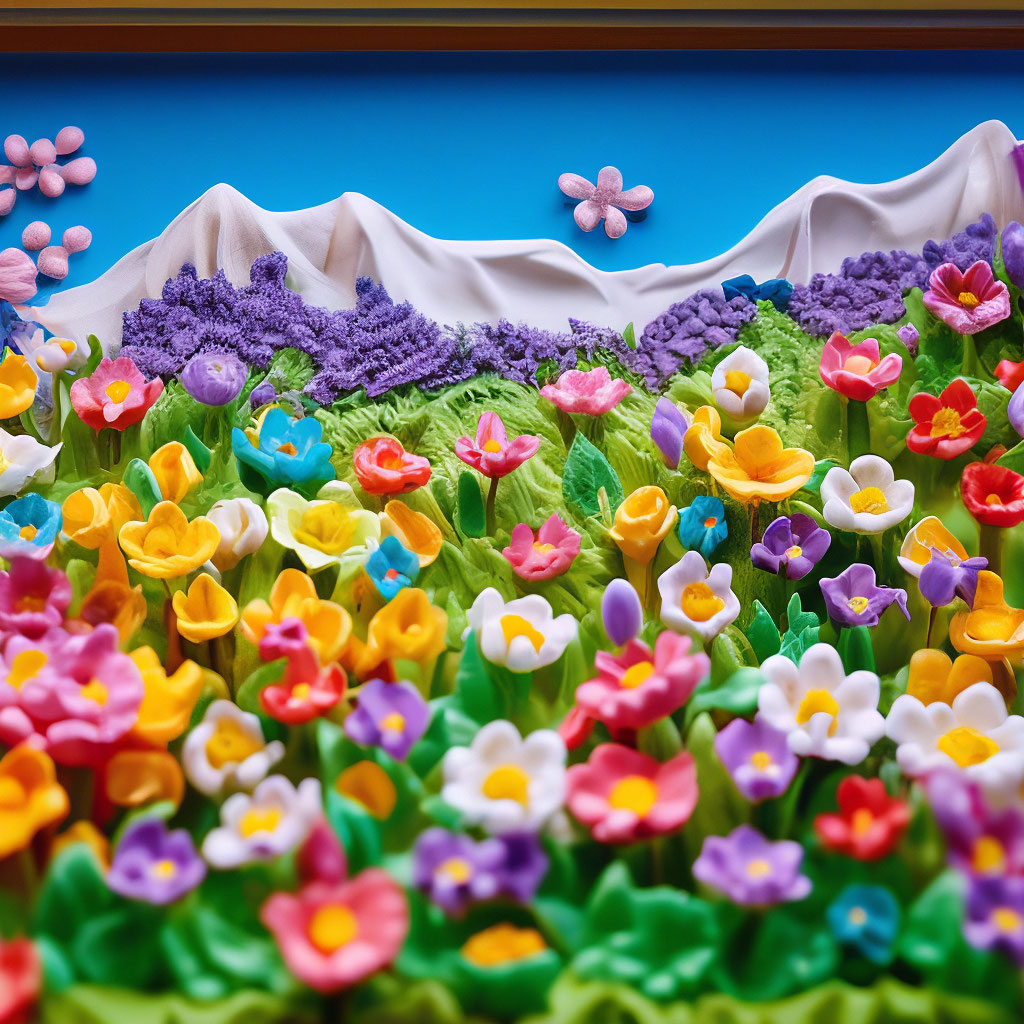 "Plasticine painting on the theme "Blooming meadow" huge panel ...