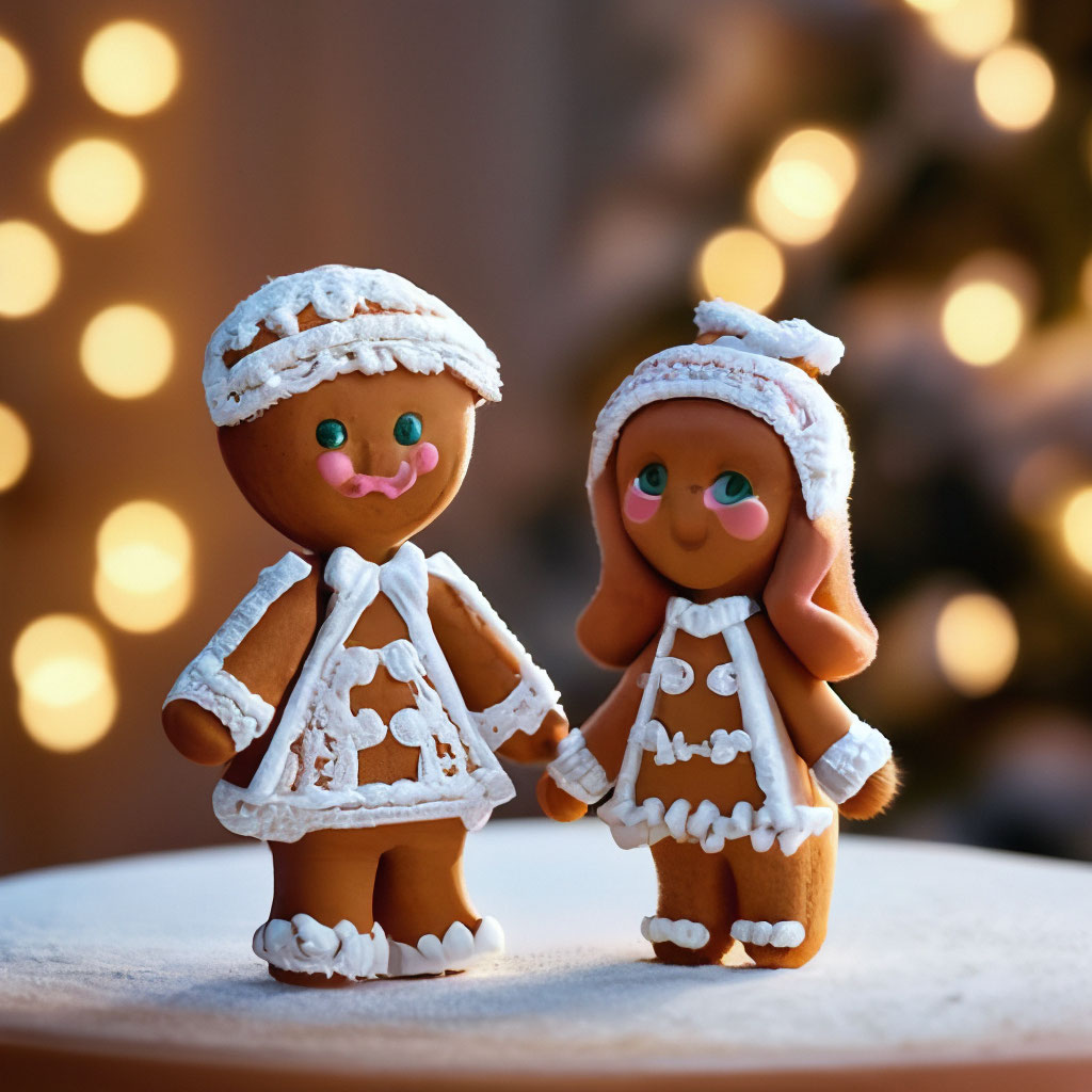 "Gingerbread in the form of a girl and a guy, aesthetically pleasing ...