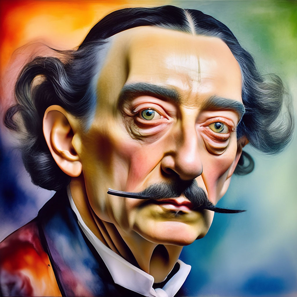 "Salvador Dali, watercolor" — image created in Shedevrum
