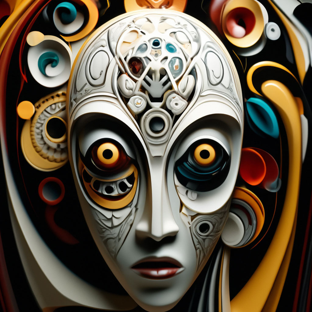 "The Vizier grotesque, horror in Picasso style surrealism, 5d, black ...