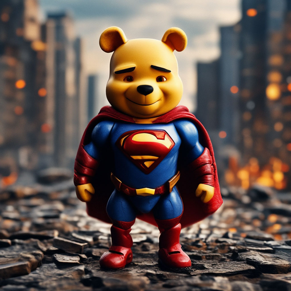 "Superman vinipuh" — image created in Shedevrum