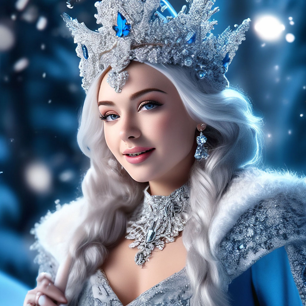 "Good mood! Beautiful face, snow queen, detailing on the face and ...