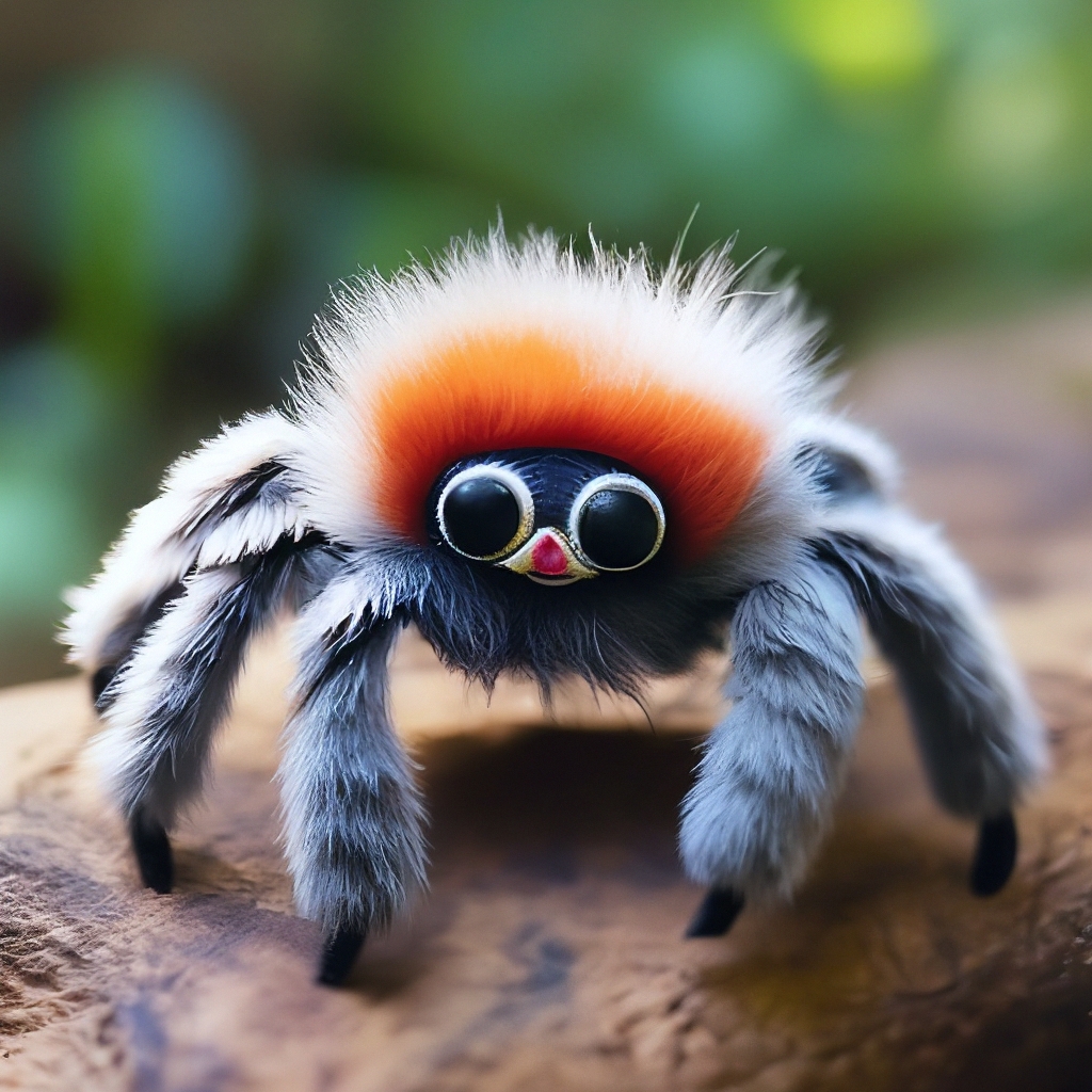 "A very cute fur spider" — image created in Shedevrum