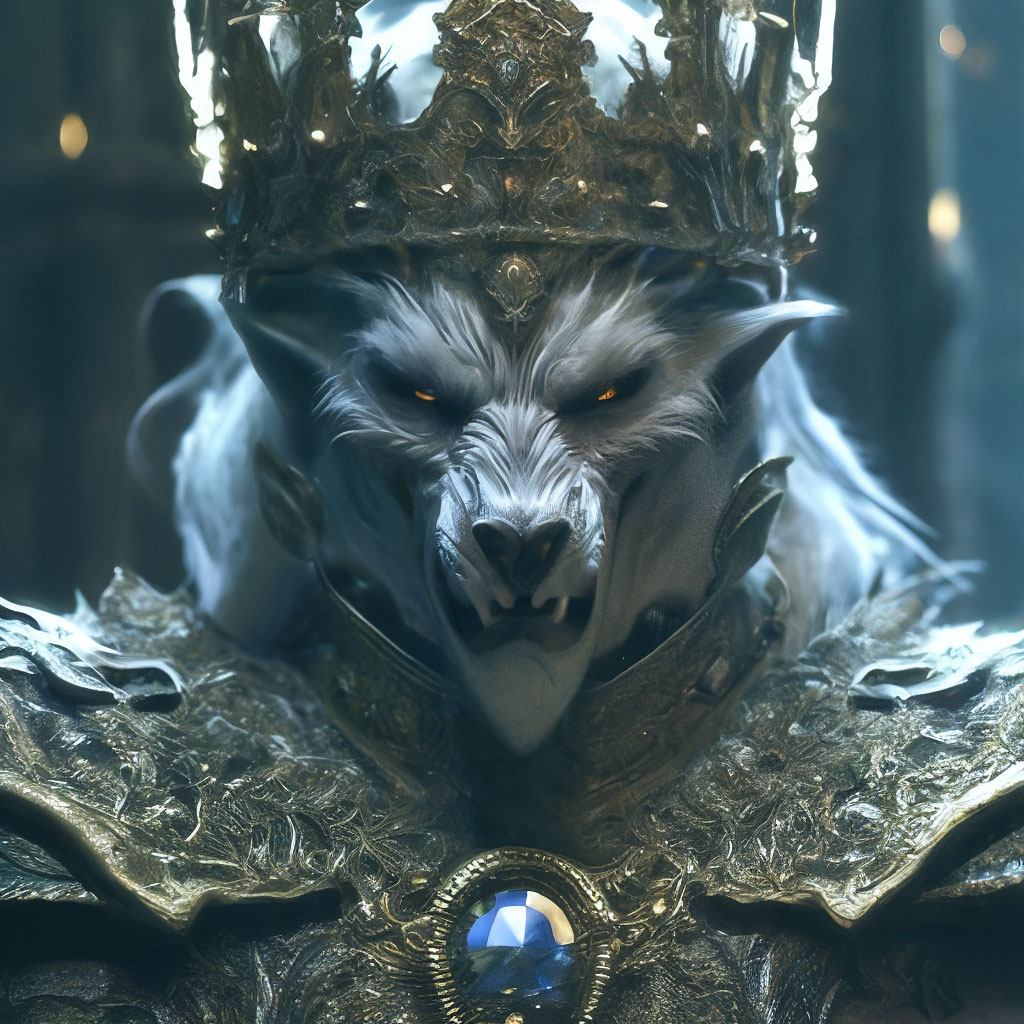 "Emperor of dark-werewolf elves in crown. pearl texture of skin tone ...