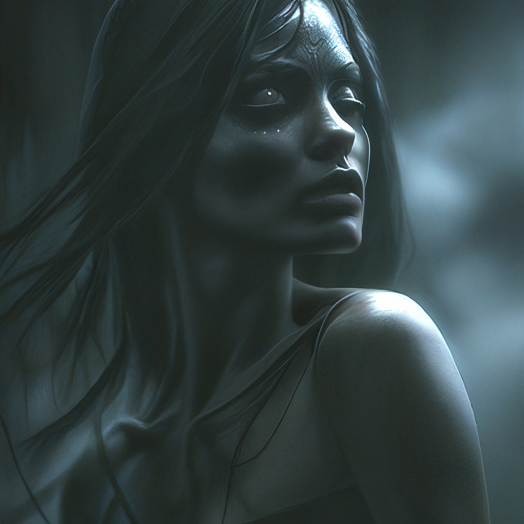"Kissed by darkness, horror, noir,full-length, hyperrealism, …" — image ...