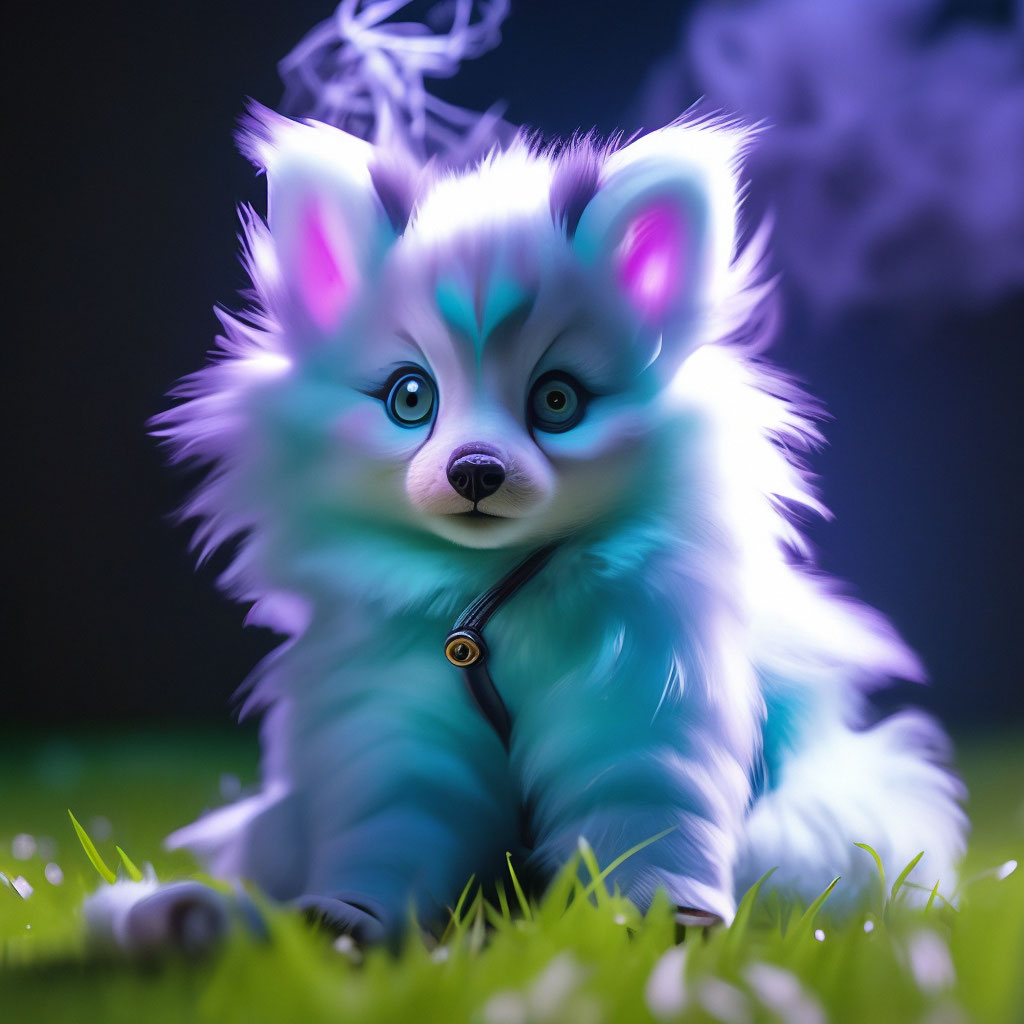 "Hyperrealism, professional photo, cute translucent fluffy little ...