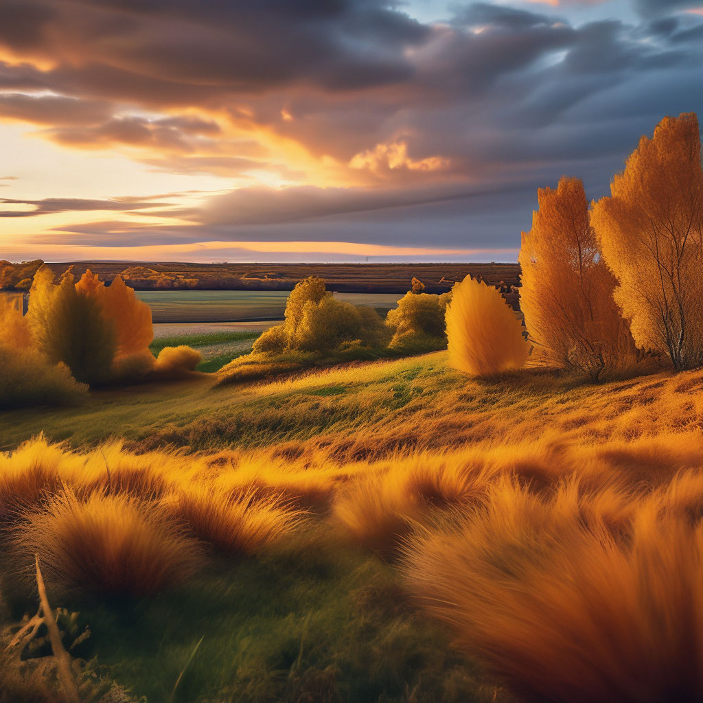 "In the twilight of the evening Autumn whirlwind over the fields ...