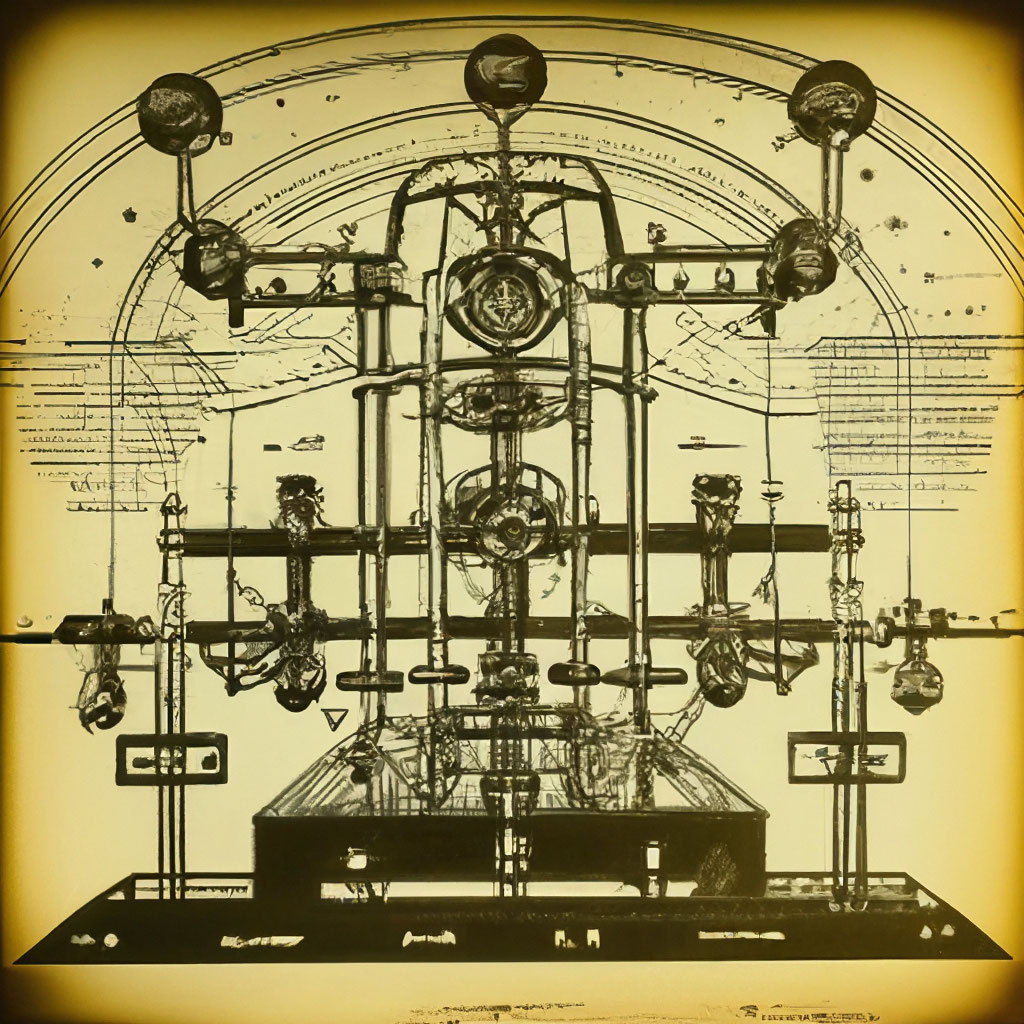 "Drawing diagram of a perpetual motion machine" — image created in ...
