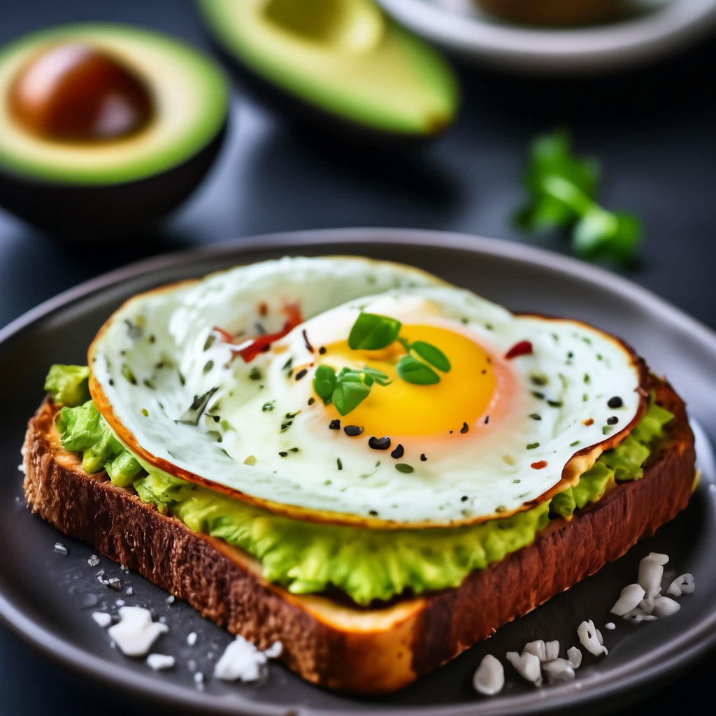 "Photorealistic image Avocado Toast with Egg: This simple yet flavorful ...