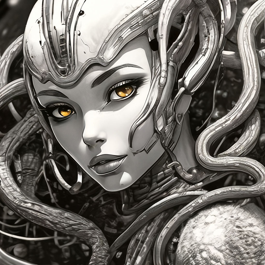 "Watercolor, black-and-white ink, ink drawing, 4k, fantastic magical ...