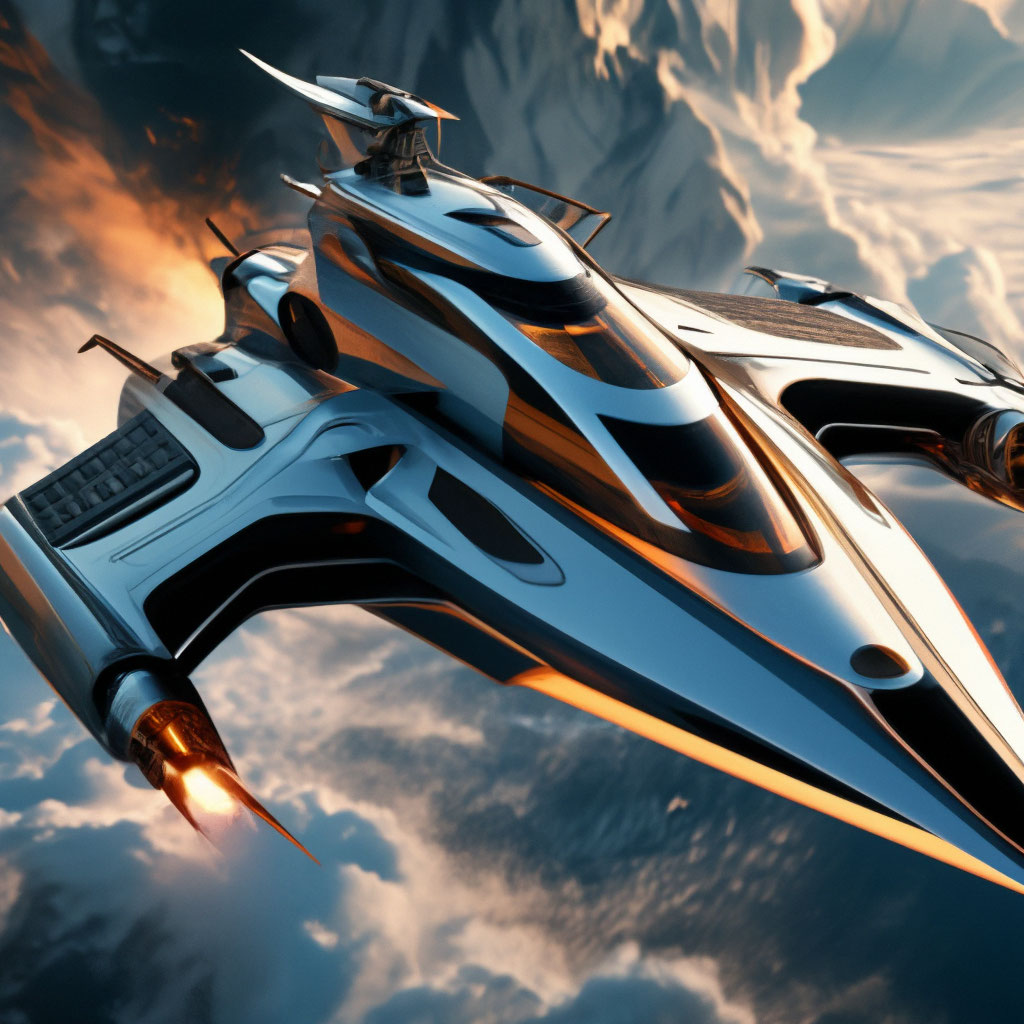 "Space trimaran in flight, realistic, beautiful, high resolution, high ...