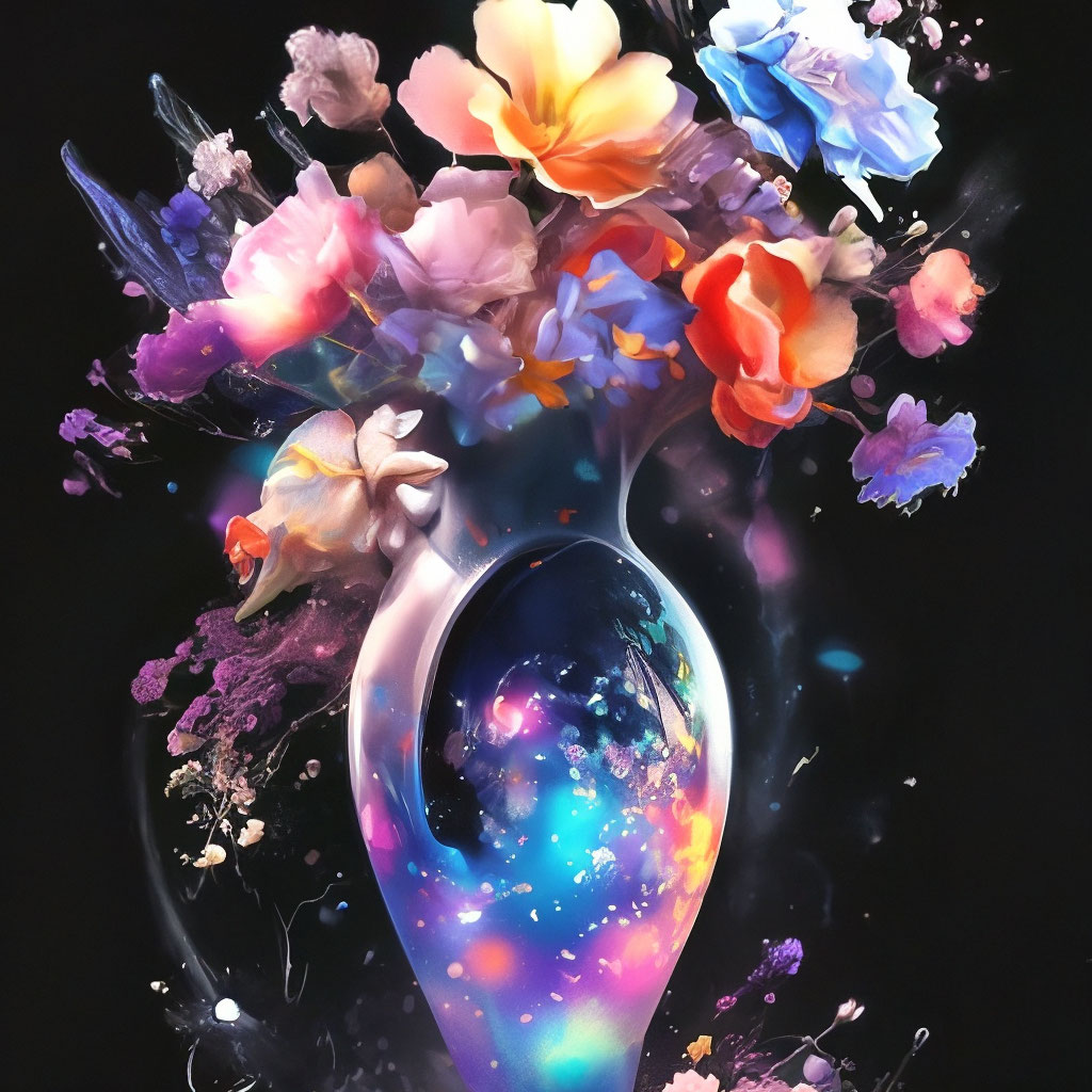 "Beautiful vase with complex graphics of flowers + floral botany ...