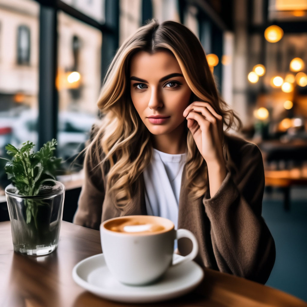 "Coffee morning in the cafe" — image created in Shedevrum