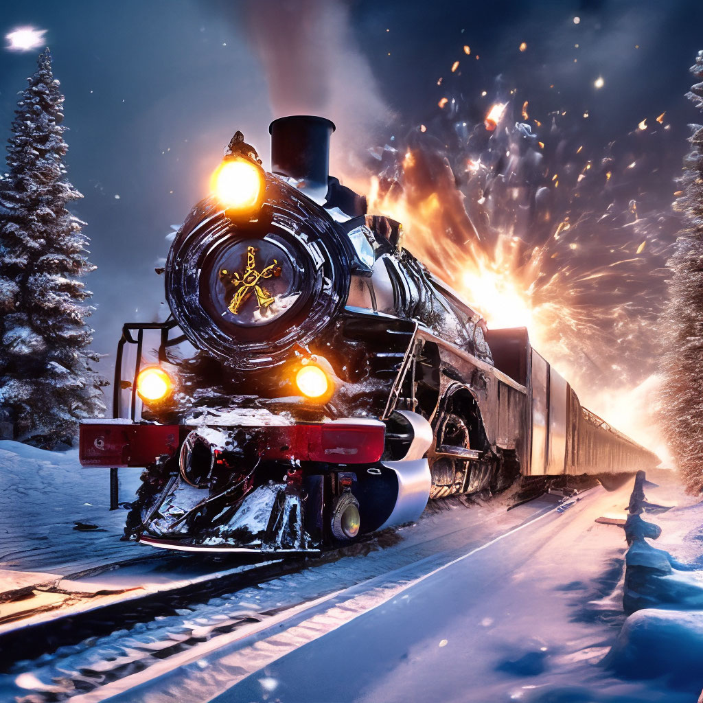 "A New Year's steam locomotive is rushing towards us along a fabulous ...