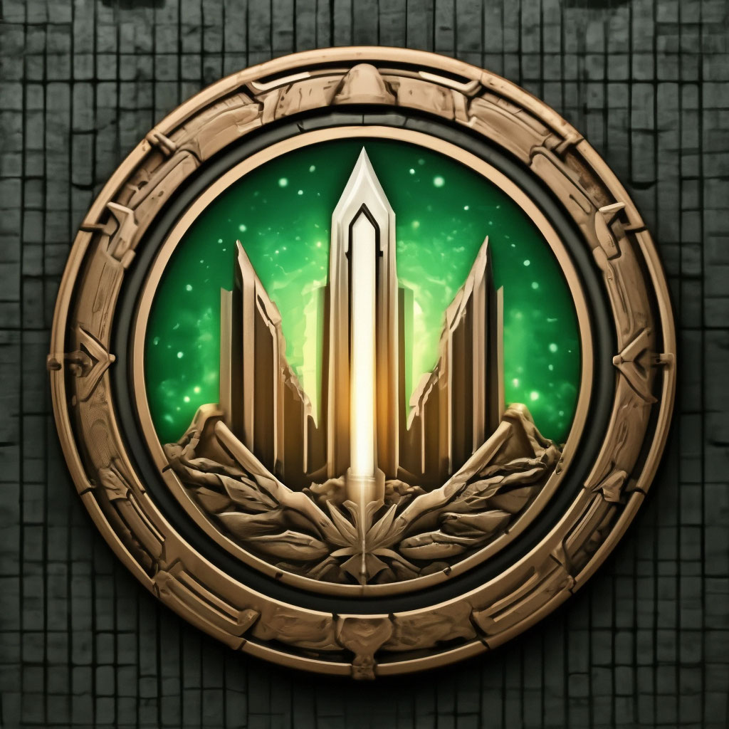 "The emblem of the monolith stalkers group" — image created in Shedevrum