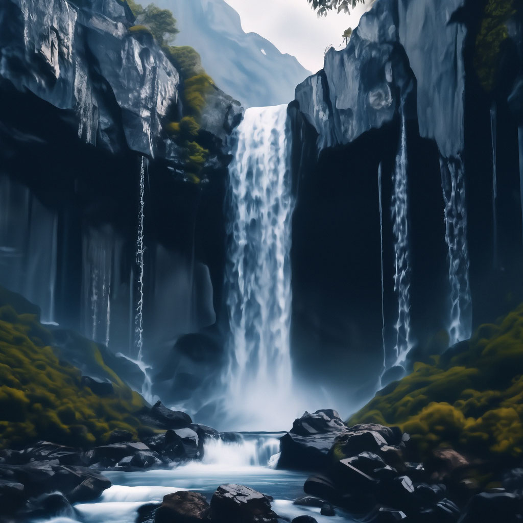 "Rain a drop of water falls" — image created in Shedevrum