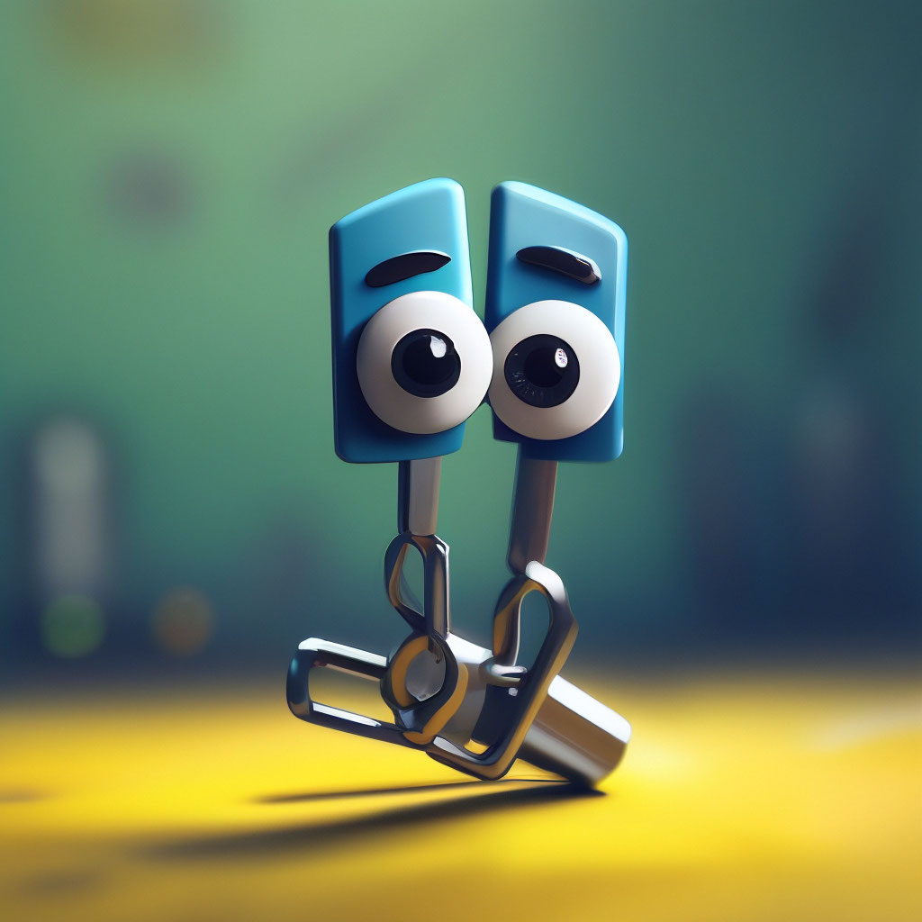 "Clippy, paper clip with eyes, cartoon, humor" — image created in Shedevrum