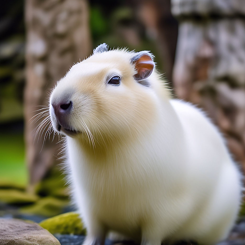 "White capybara" — image created in Shedevrum