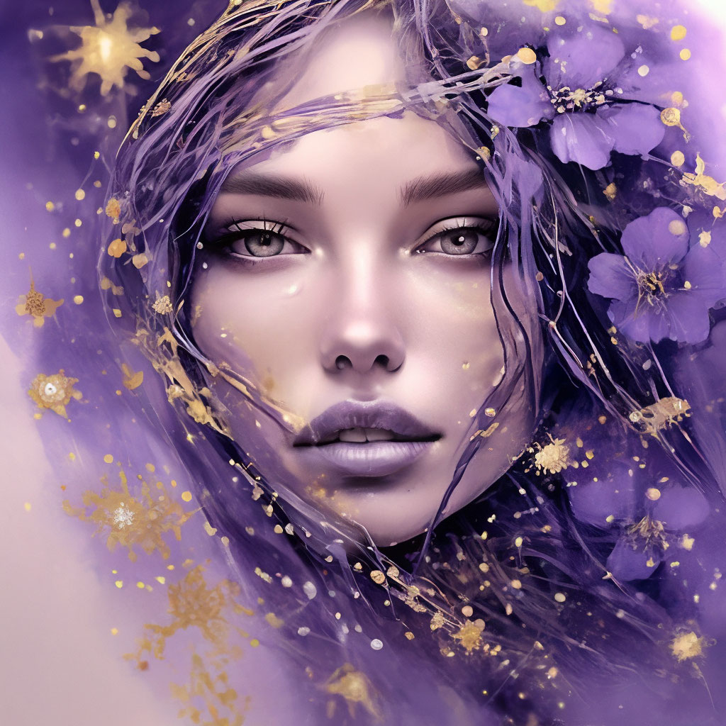 "Detailed Intricate portrait of a violet girl +Coherent Octane High ...