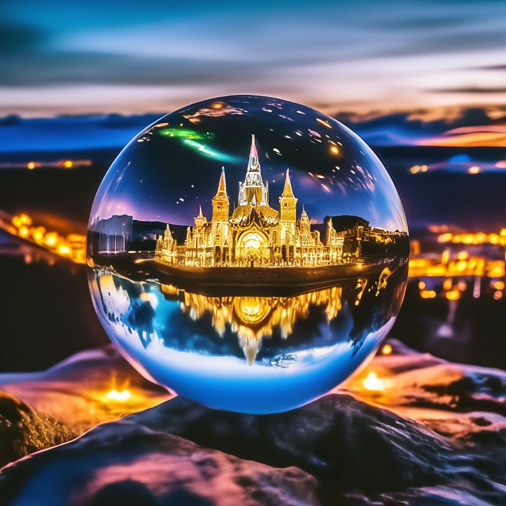 "A very beautiful crystal ball, in a crystal ball there is a whole ...