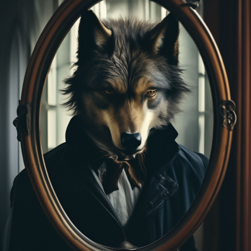 "A mirror for a werewolf" — image created in Shedevrum