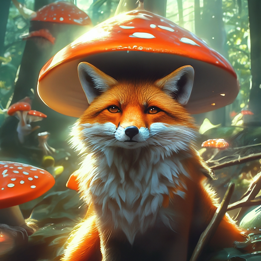 "🦊Shamanism🔥Fly agaric shaman fox, poster, defender of the forest, fly ...
