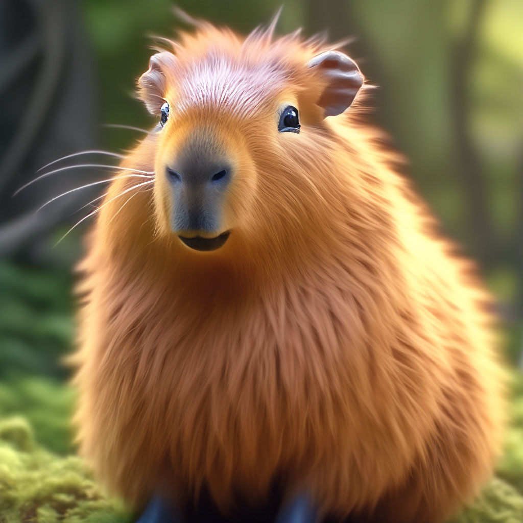 "Curly capybara, soft fur, realistic image, 4K, detailed drawing ...