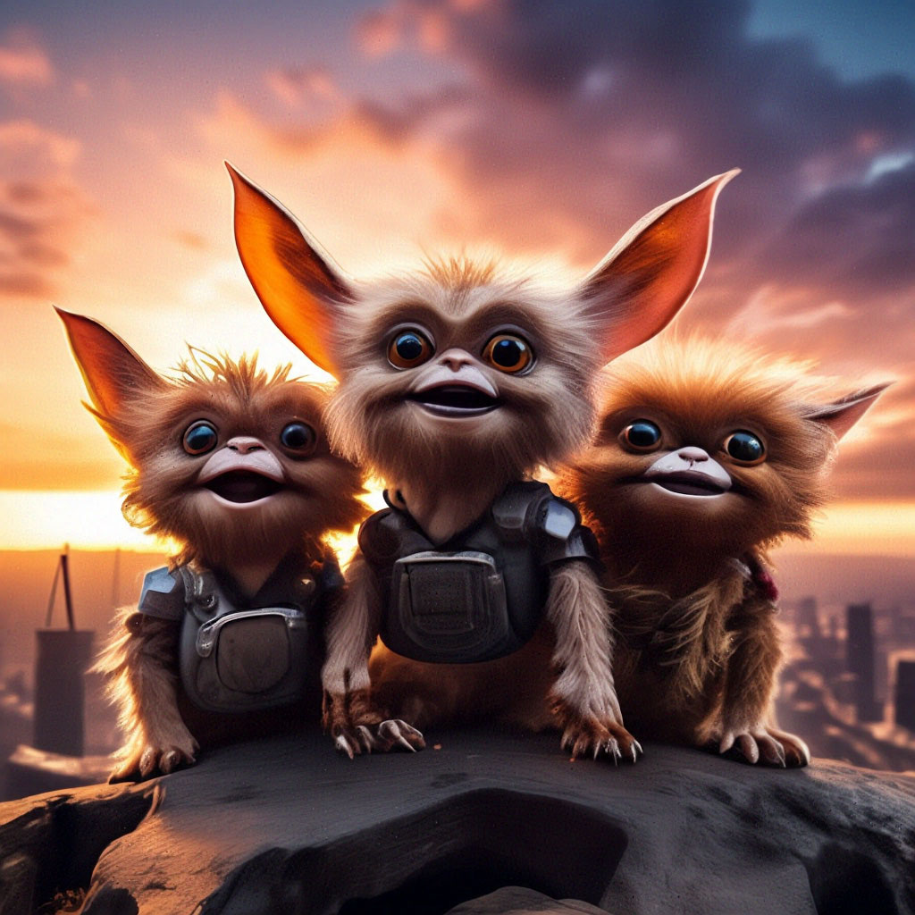 "Such a morning cute fluffy funny little gremlins kids meet the dawn at ...