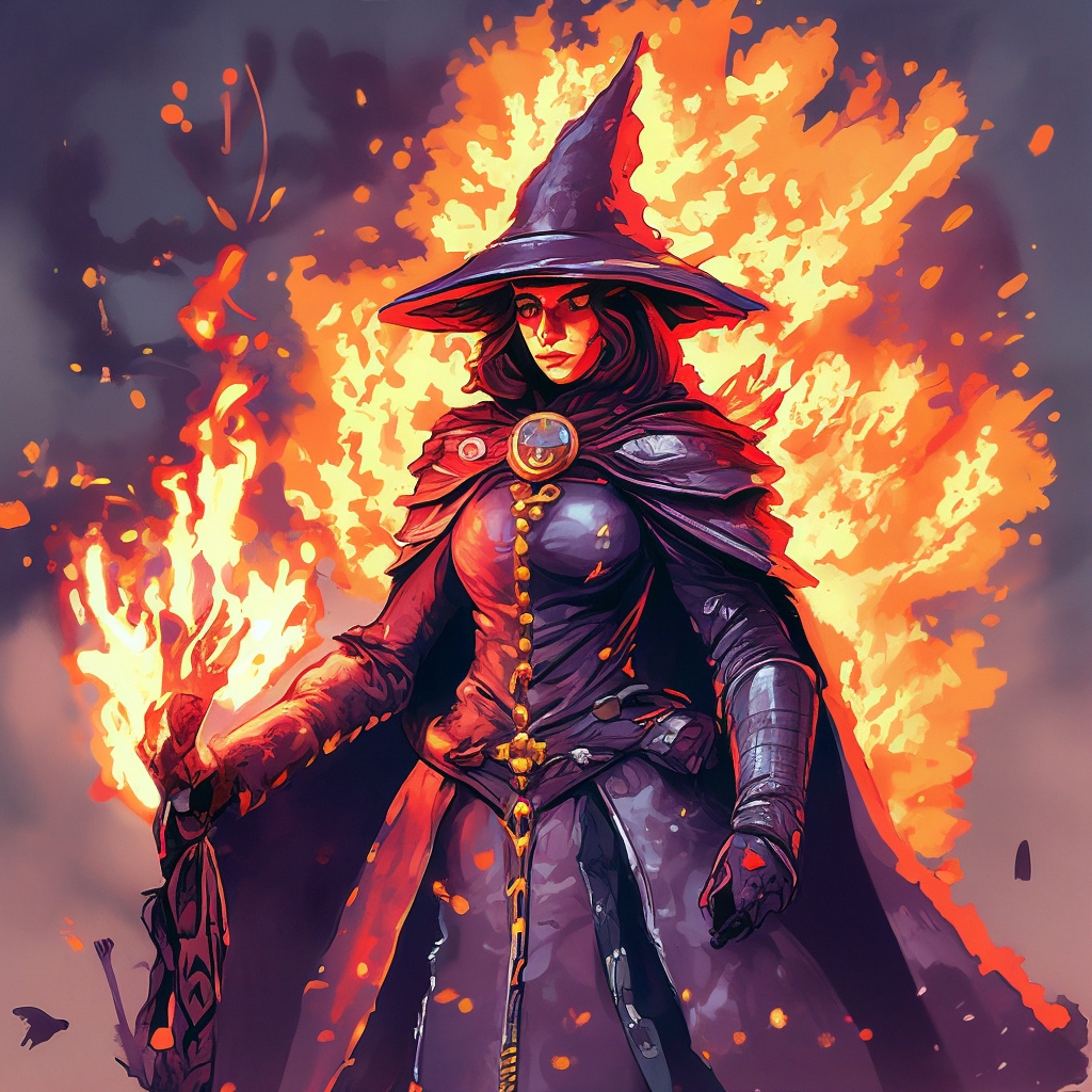 "Inquisition witch fire" — image created in Shedevrum