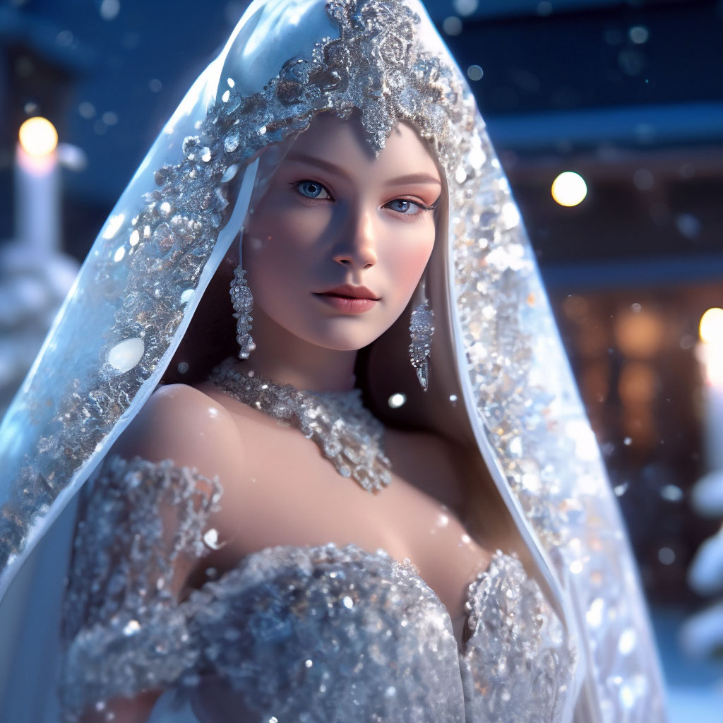 "Alla prima. Snow dust. Snow Queen, shine and transparency of the ...