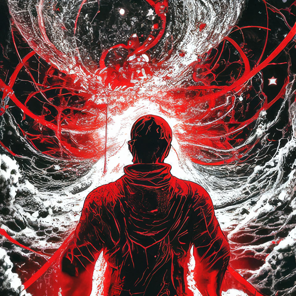 "Deconstruction of the boundless cosmos, religious motif, space void ...