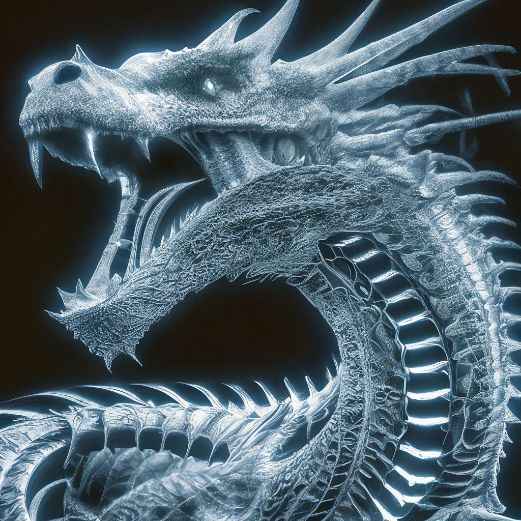 "X-ray of the dragon" — image created in Shedevrum