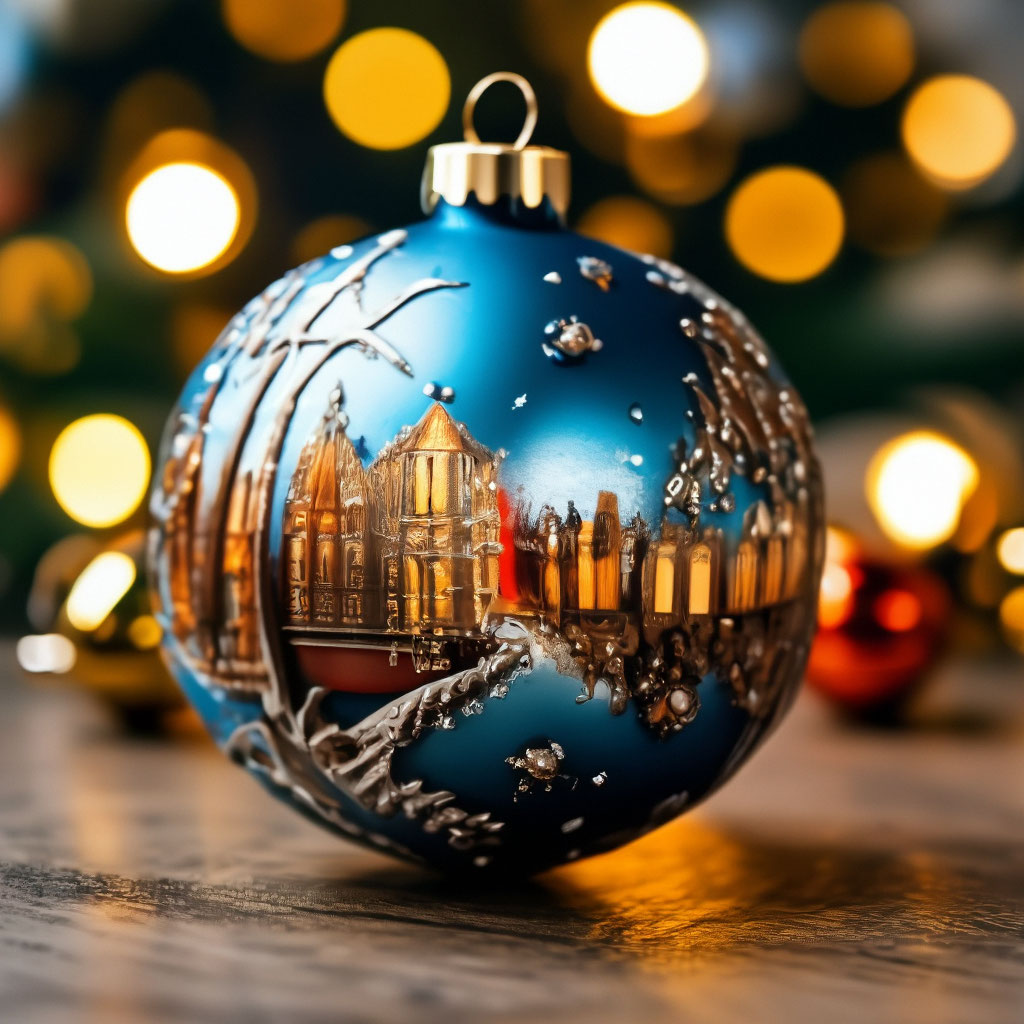 "The most beautiful Christmas tree ball-shaped toy, explosion" — image ...
