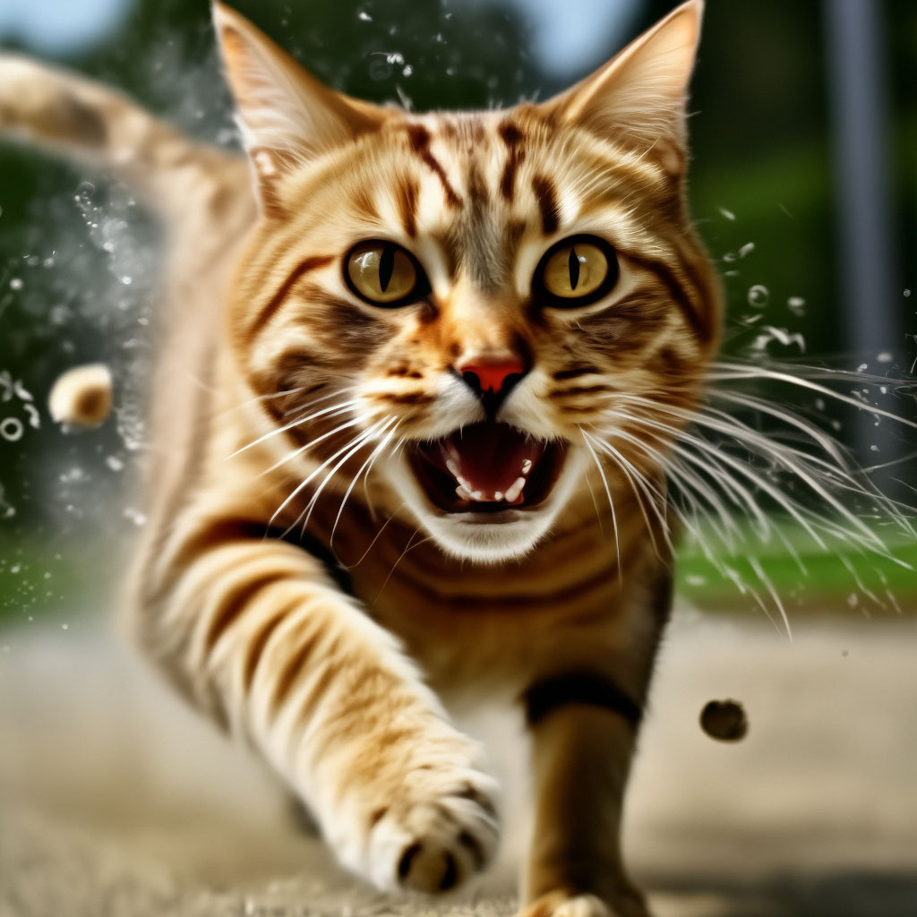 "The cat is a goofball" — image created in Shedevrum