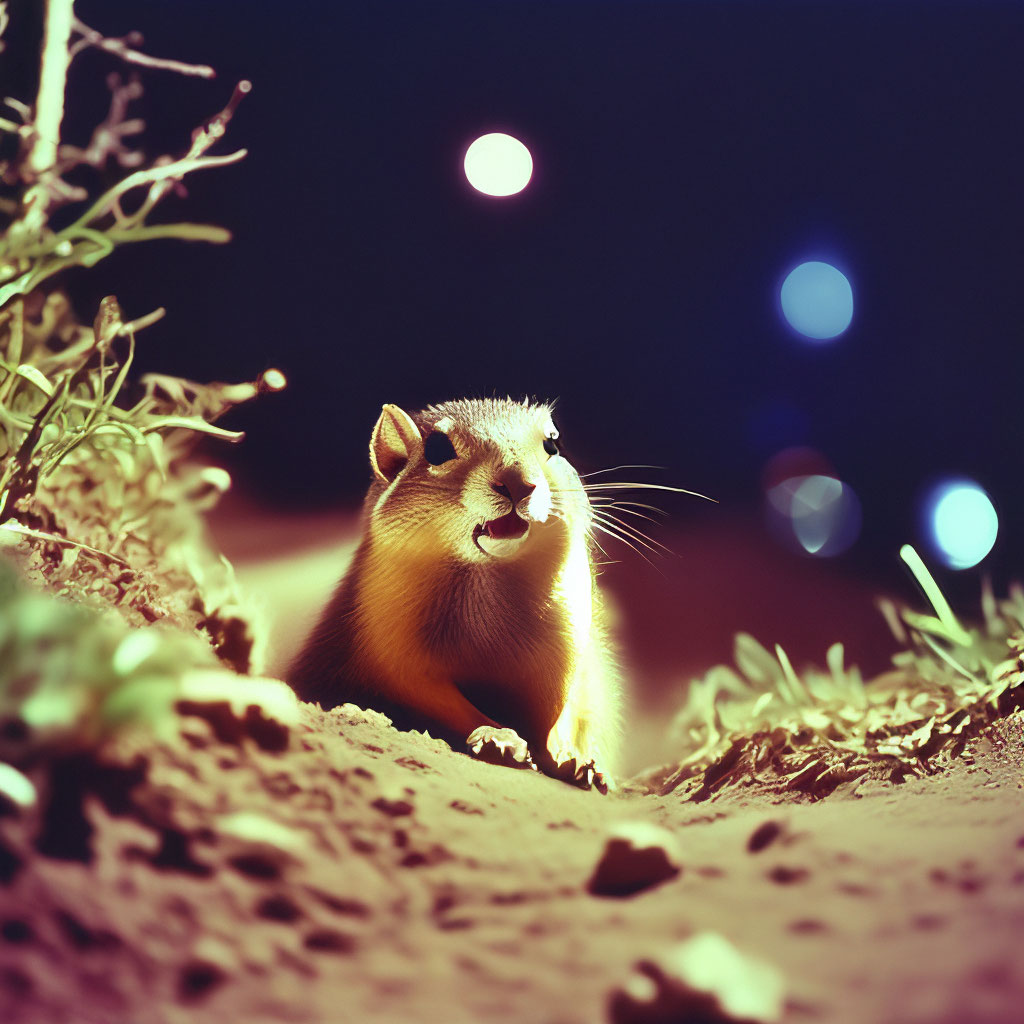 "Gopher night,professional photo fox, iso2000, high detail." — image ...