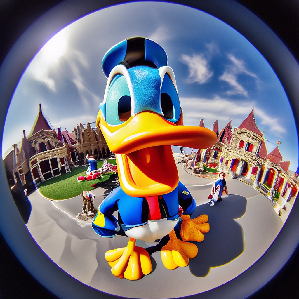 "Donald Duck, optical illusion style" — image created in Shedevrum