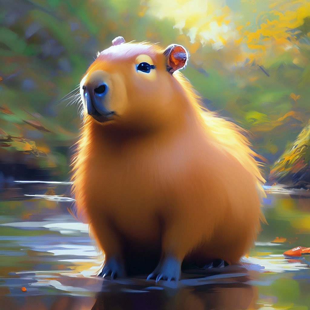 "Capybara,capybara,capybara,capybara," — image created in Shedevrum