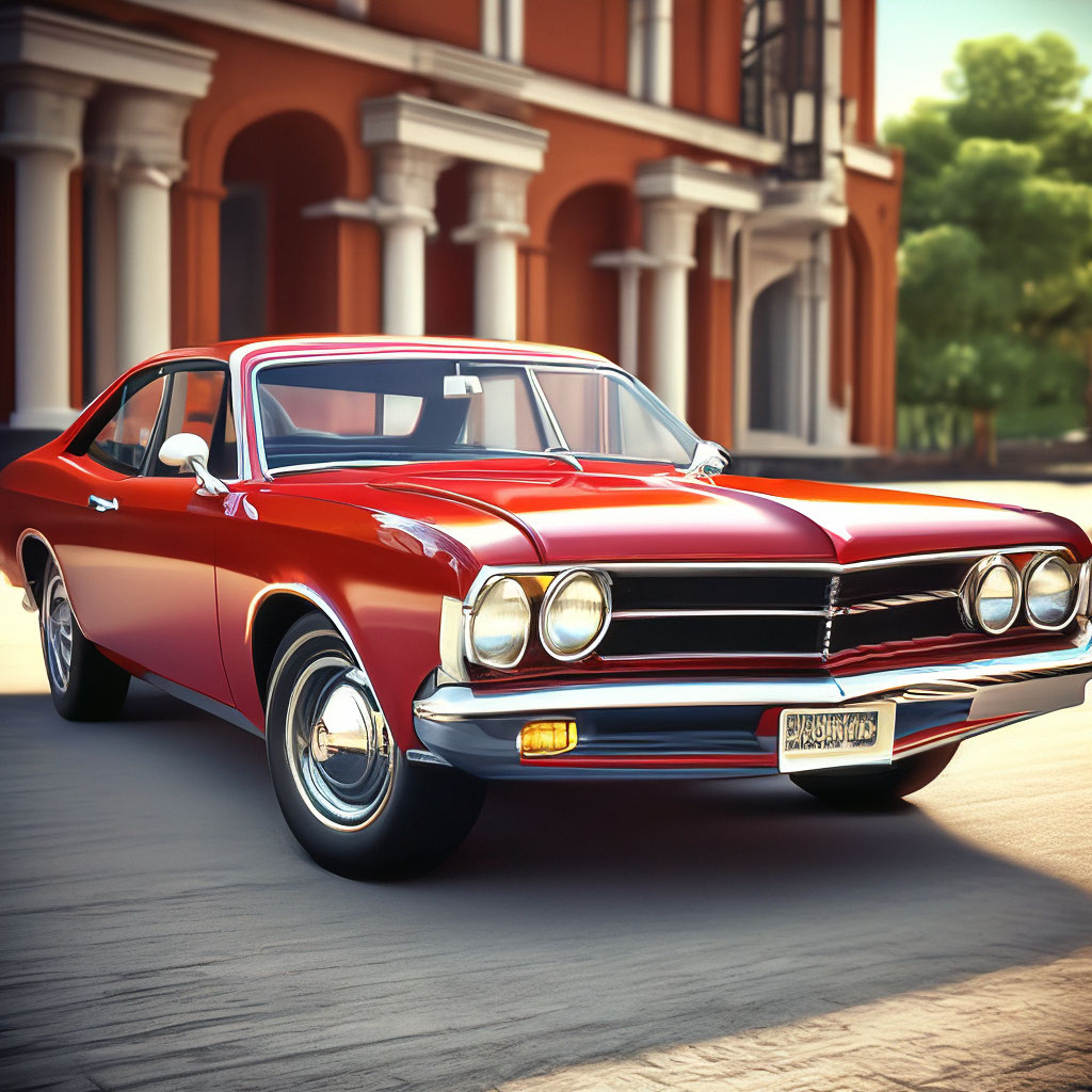 "Rambler Marlin, 1970, red, realistic, high resolution, detailed ...