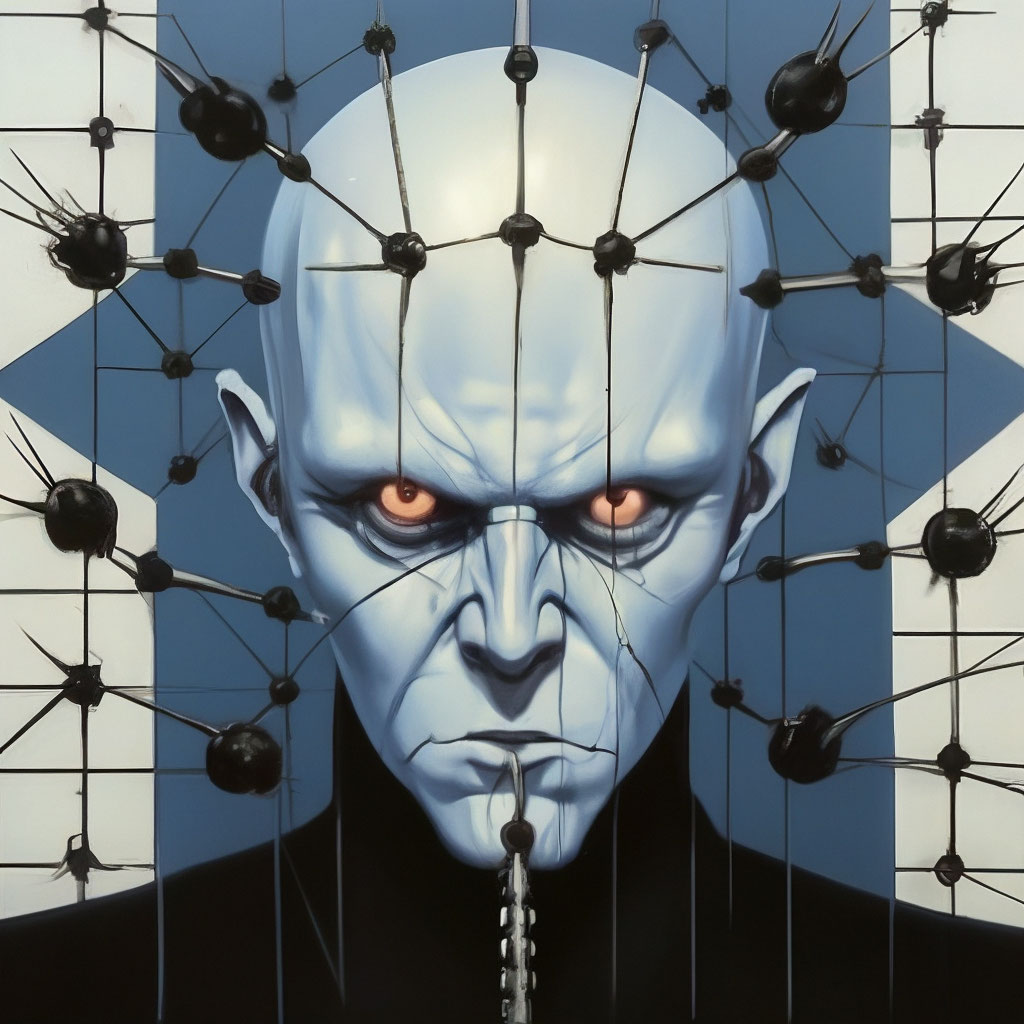 "A pinhead, a man who has risen from * yes, with pale bluish skin color ...