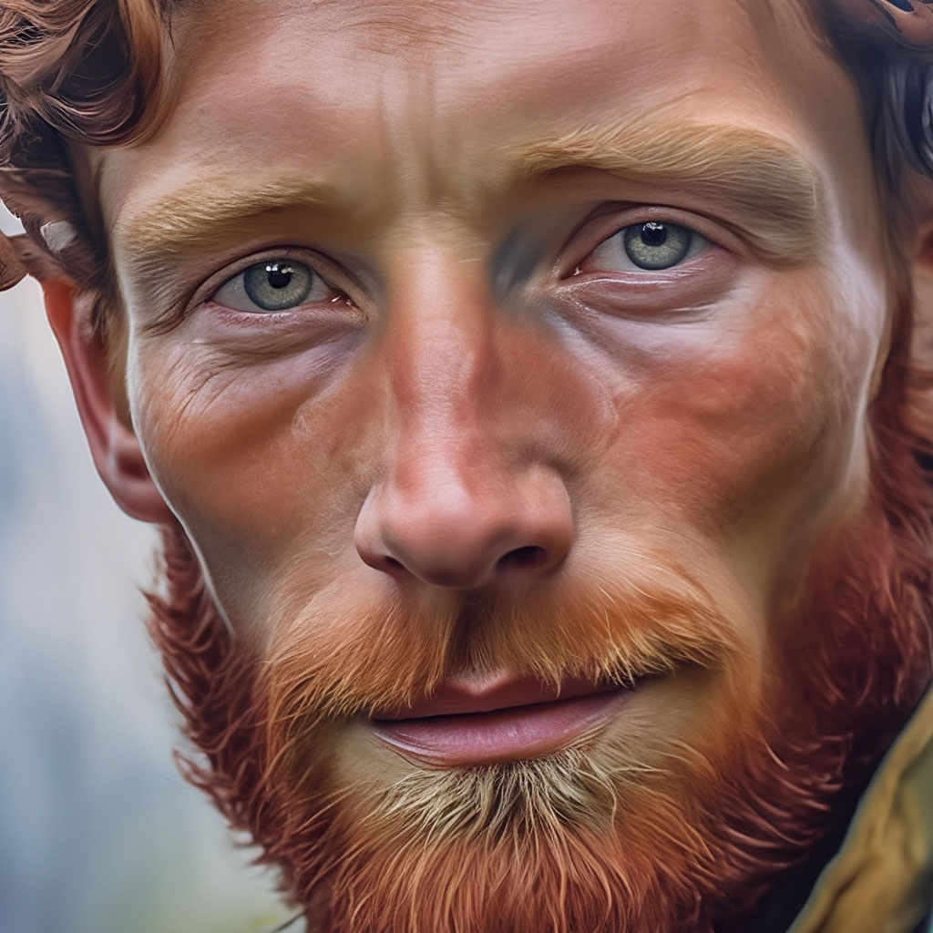 "Portrait of a welsh man young Detailed drawing, watercolor ...